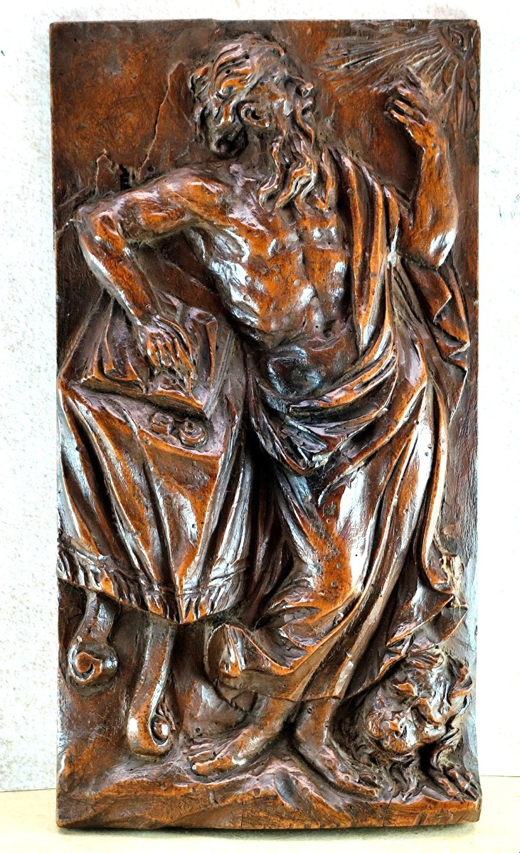 Proantic: Painting-sculpture Of St. Jerome, Circa 1700, Monogram Of An