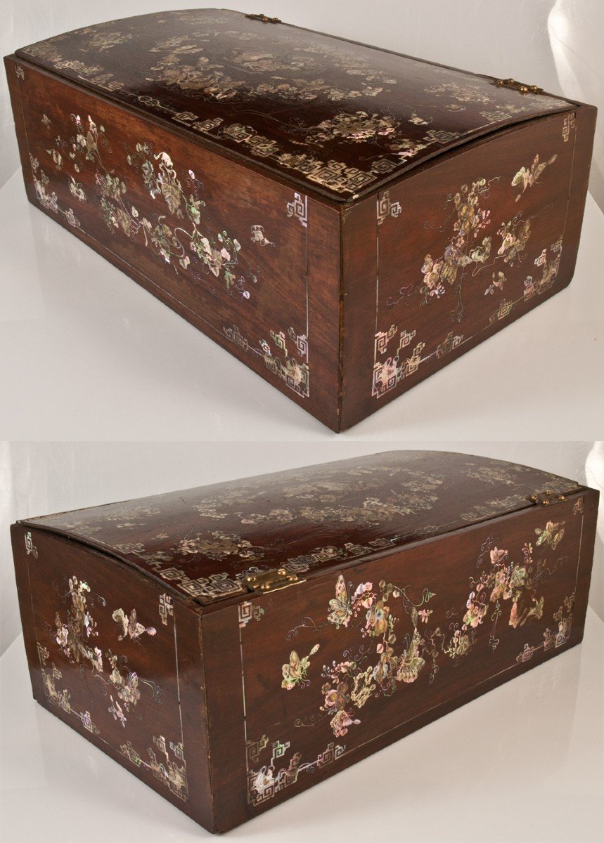Proantic: Asian Wooden And Mother-of-pearl Chest Vietnam China Indochi