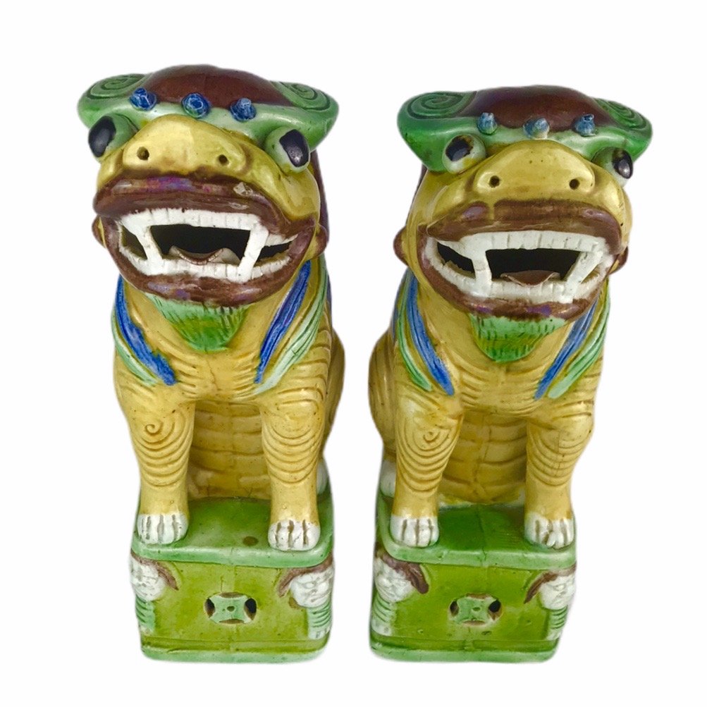 Proantic: Pair Of Ceramic Chimera From China