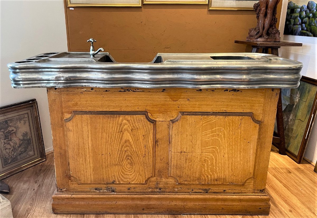 Proantic: Small Pewter Top Coffee Bar
