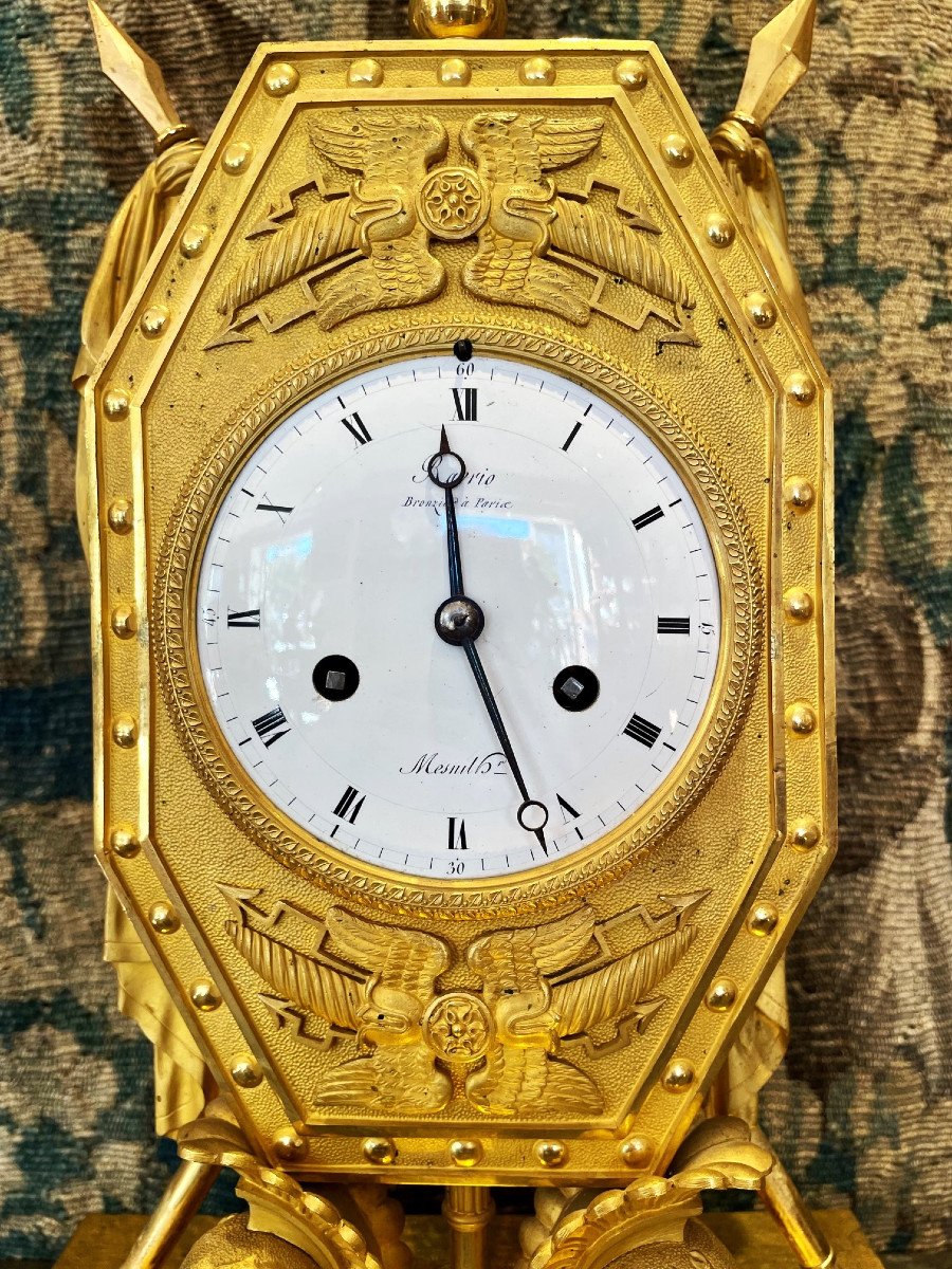 Proantic: Empire Clock Signed Ravrio And Mesnil