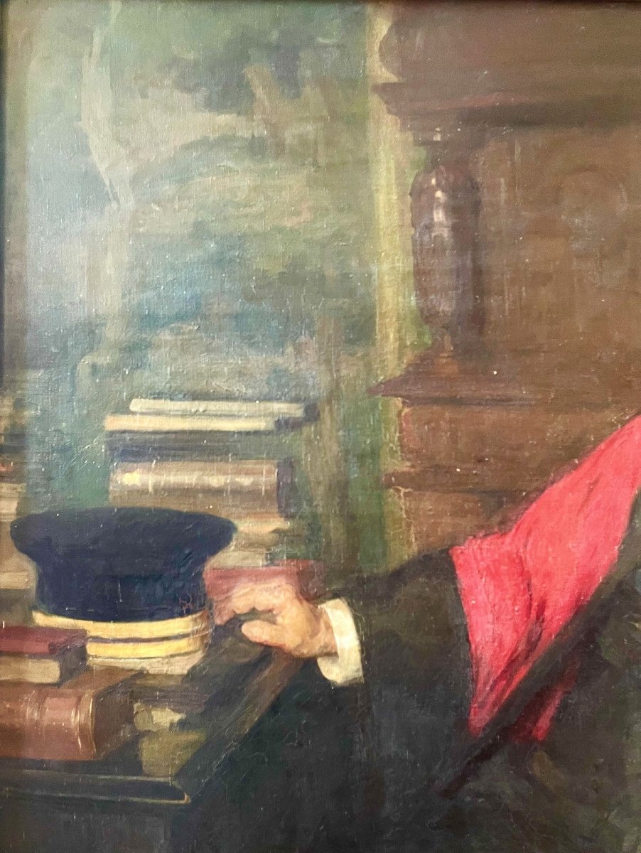 Proantic: Portrait Of A Magistrate, Painting Signed And Dated 1911.