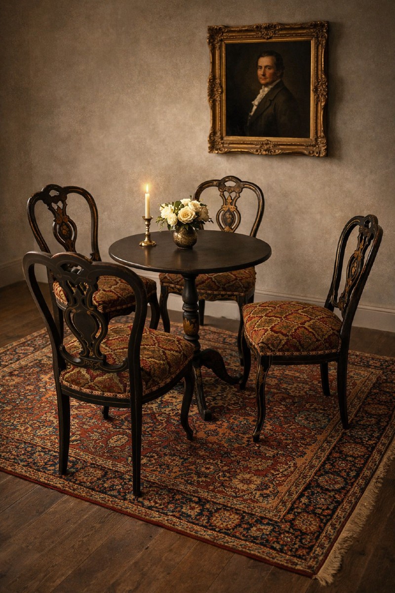 Proantic: Guéridon et quatre chaises (époque Napoléon III )