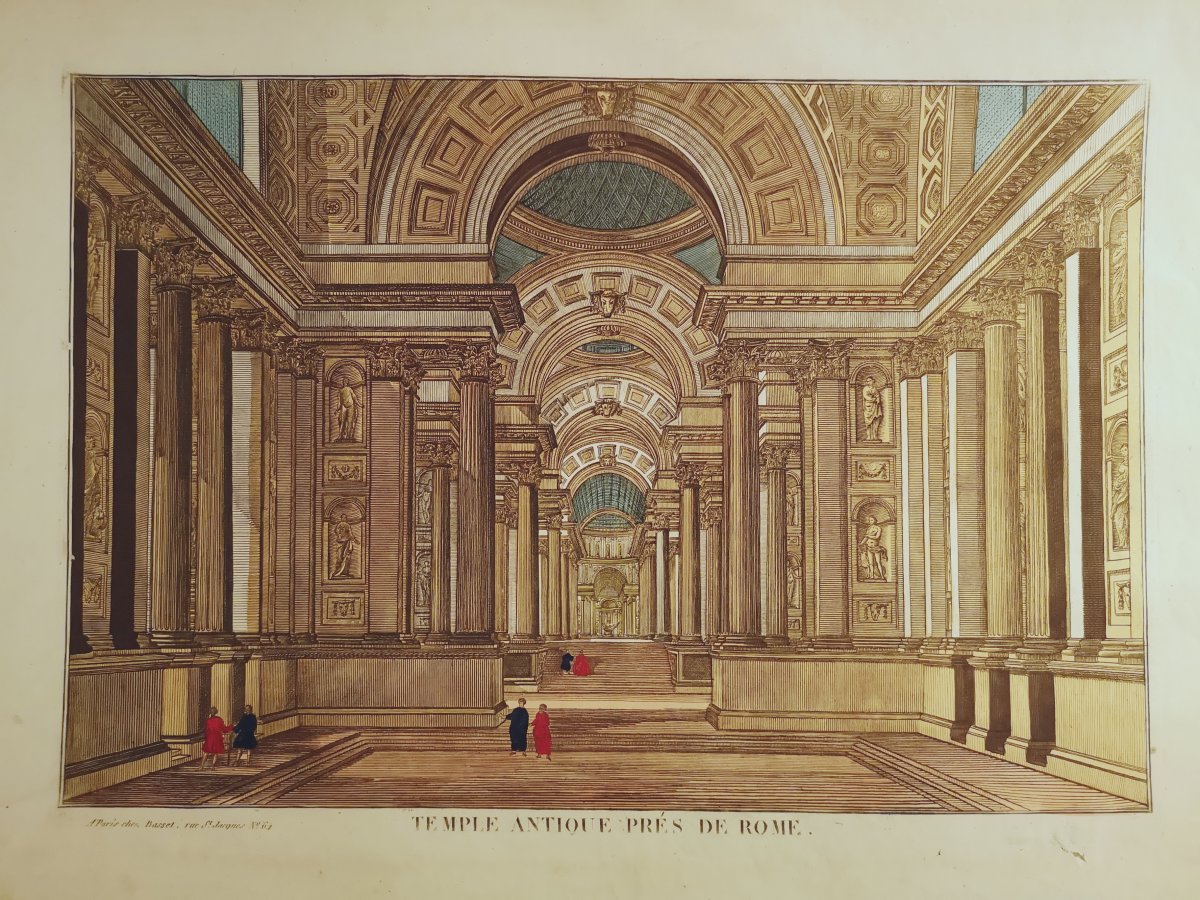 Proantic: 4 Optical Views XVIIIth Century Rome Italy