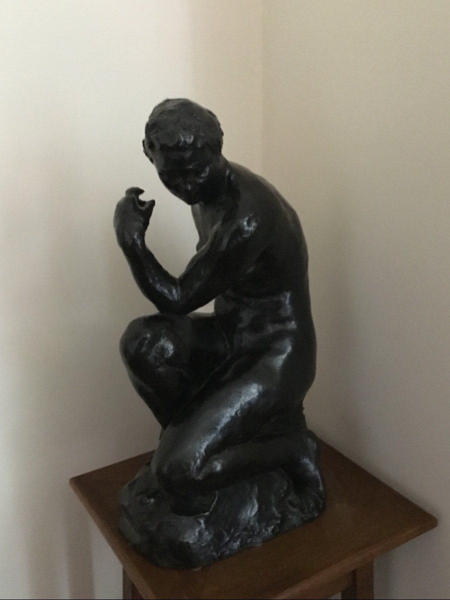 Proantic: Méditation Bronze De Raymond Martin (1910-1992)