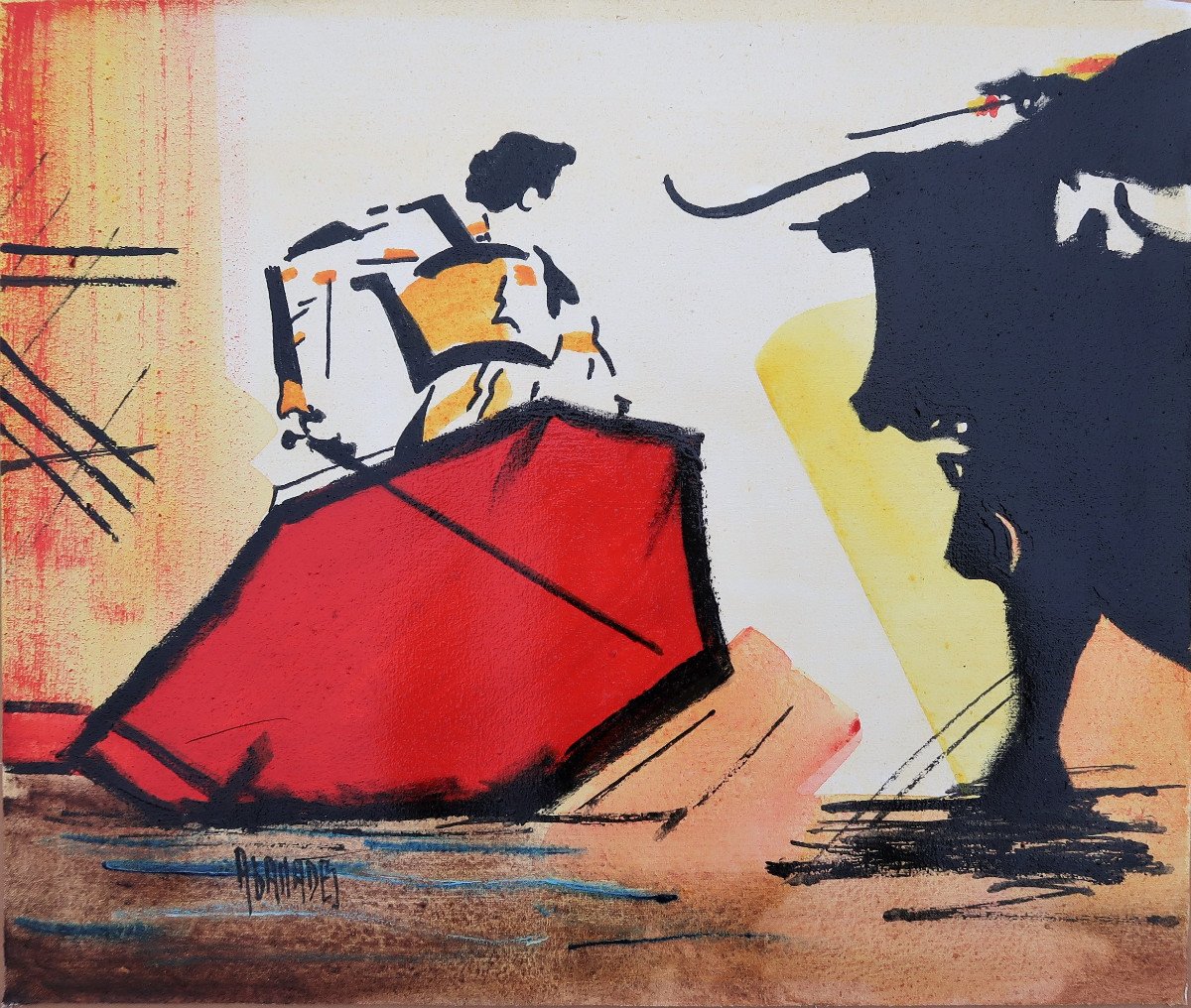 Proantic: Abanades, Scène de corrida (# Tauromachie Torero Matador Ta
