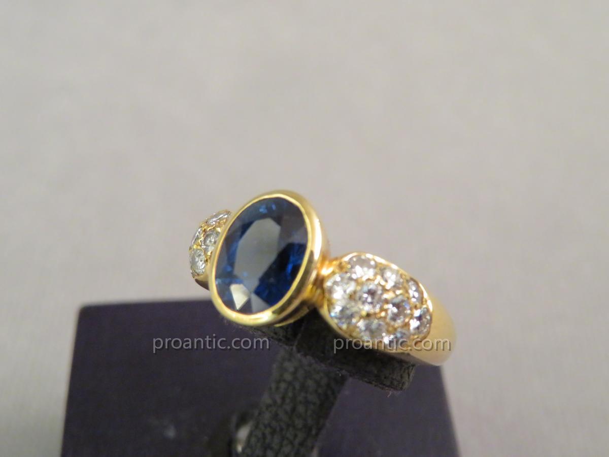 Ring Sapphire And Diamonds