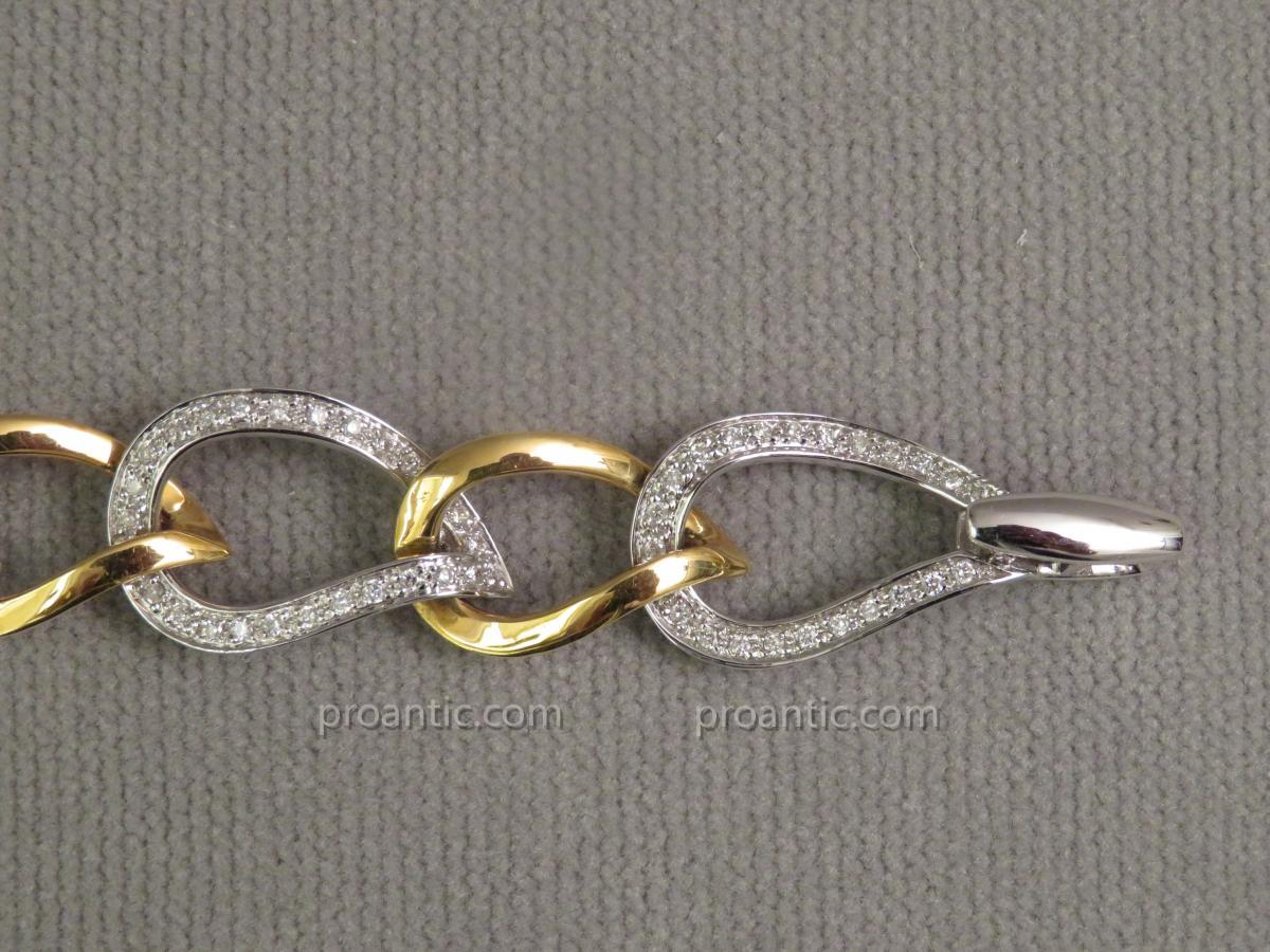 Bracelet Two Golds And Diamonds