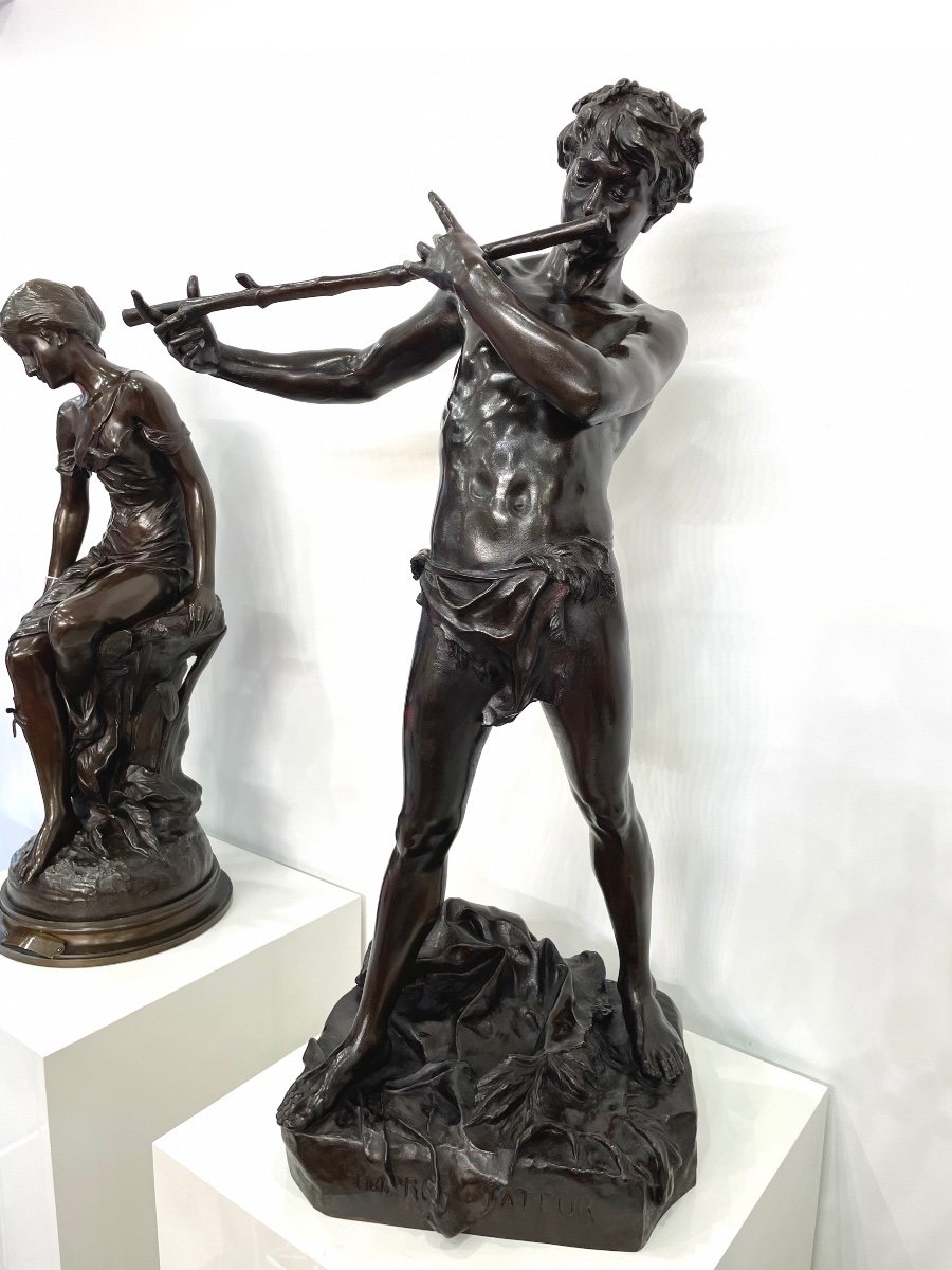 Proantic: Sculpture - L' Improvisateur Par Félix Maurice Charpentier