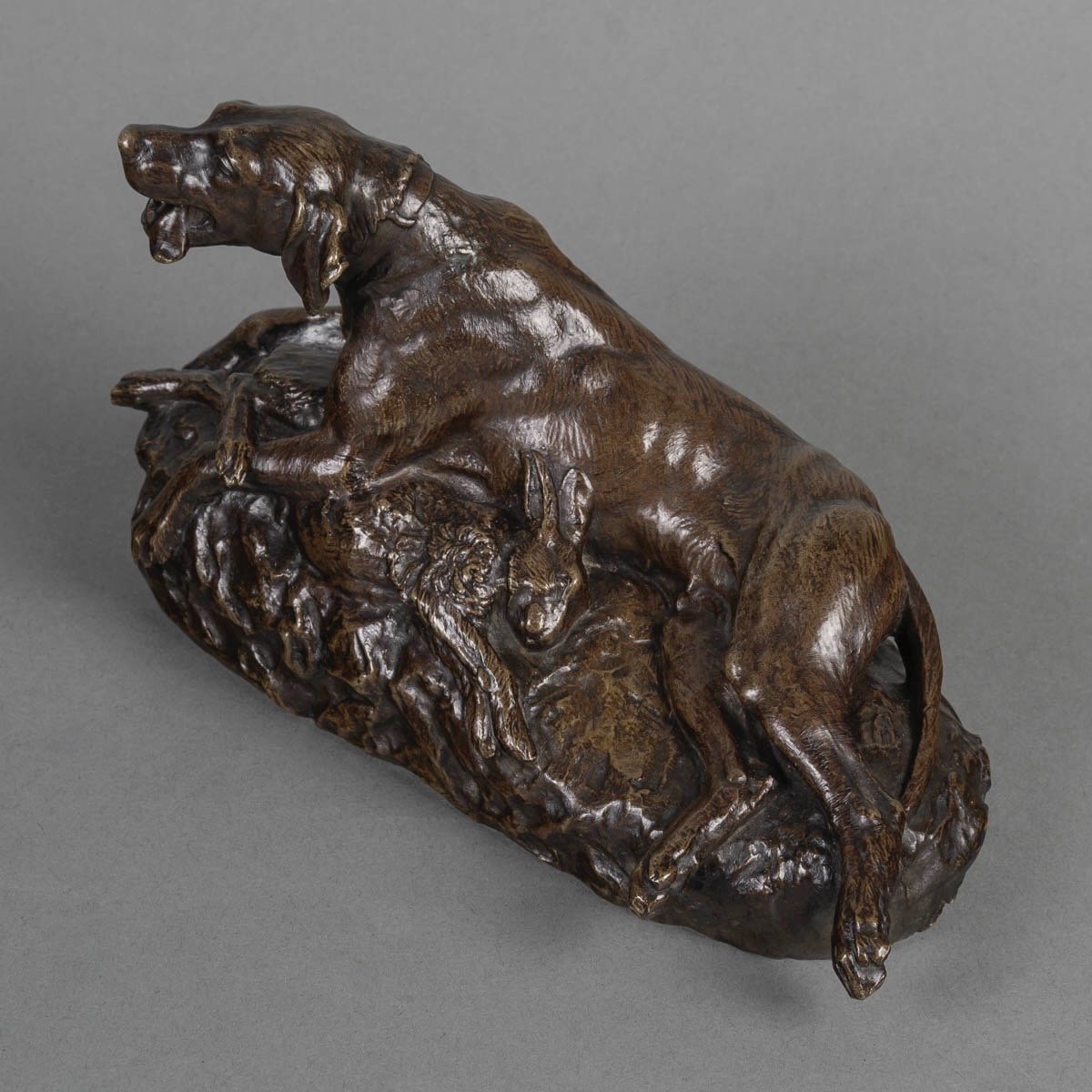 Proantic: Sculpture - Dog With Hare , Emile - Louis Truffot (1843-1896