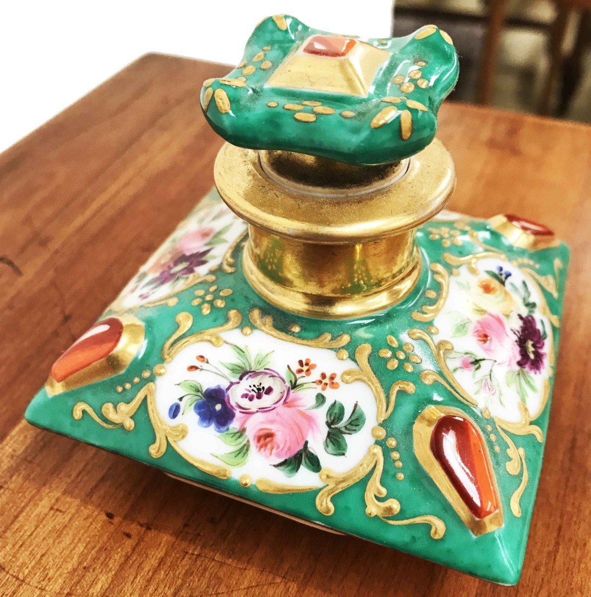 Napoleon III Porcelain Inkwell Bottle