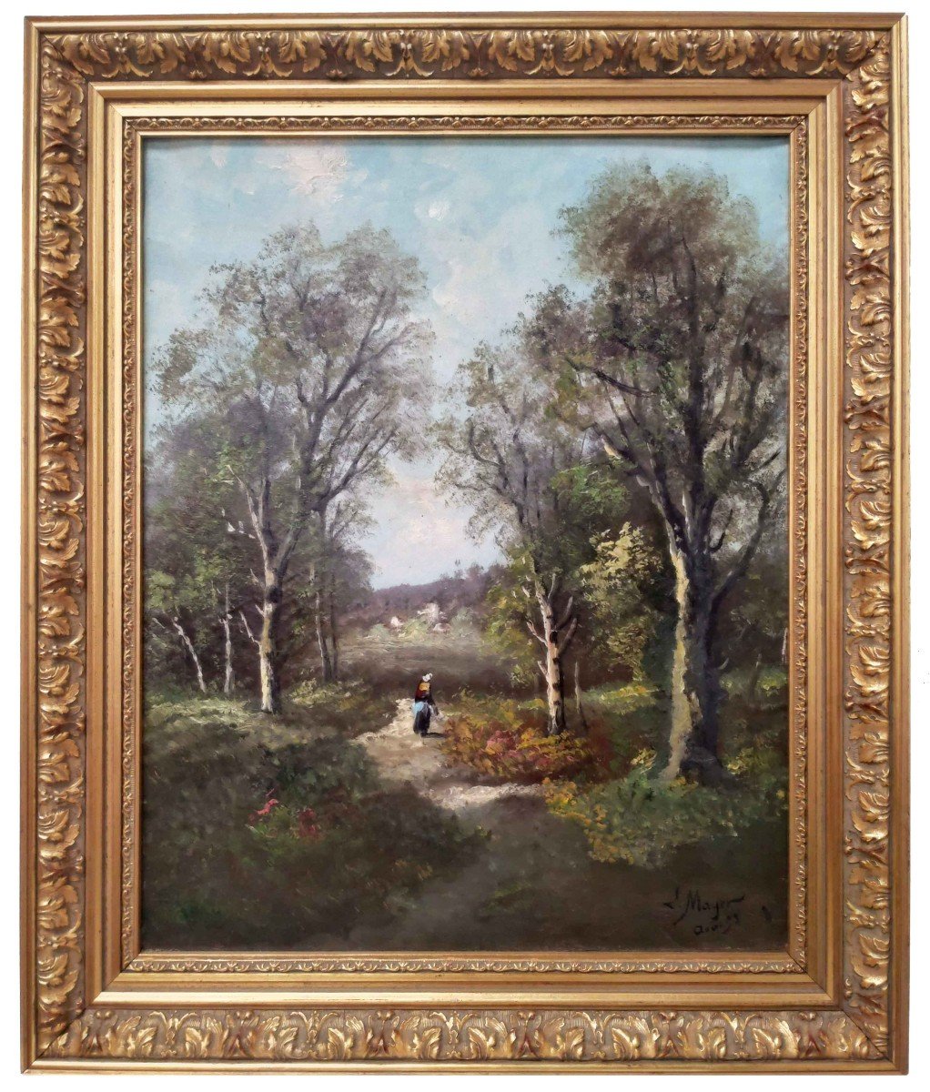 Mayer L - "walk In The Forest - painting landscape