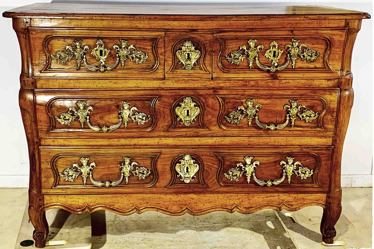 Proantic: Louis XIV Commode In Molded Walnut