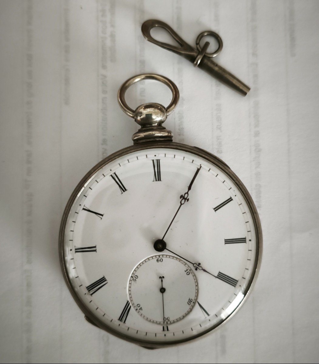 Proantic: Solid Silver Pocket Watch With Detent Escapement