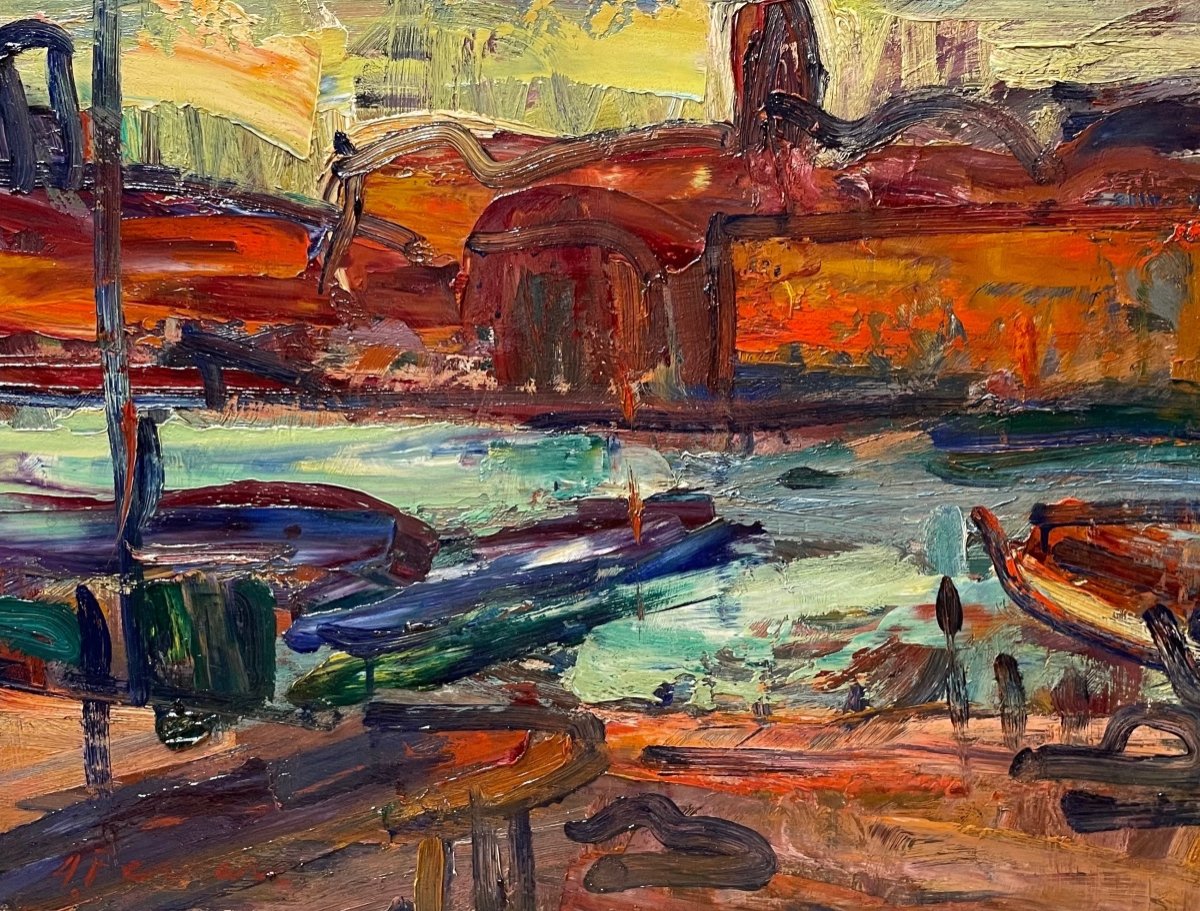 Antoine Ferrari (1910 - 1995) "the Port Of Marseille"