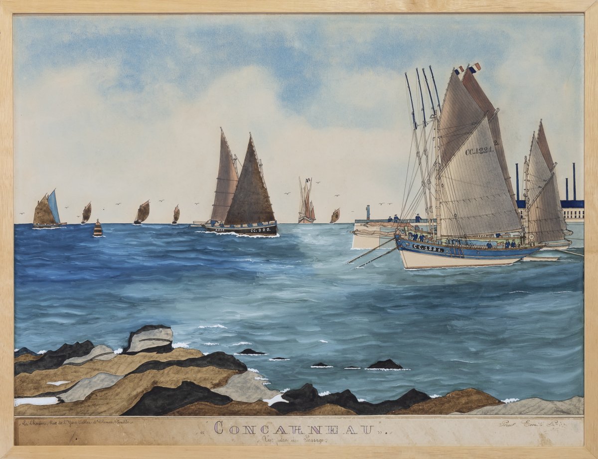 Proantic: Vue Du Port De Concarneau Par Paul-émile Pajot