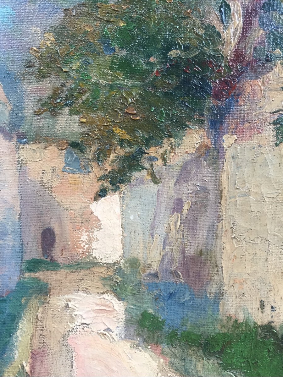 Proantic: Charles Frolich, Village, Oil On Canvas, 45 X 52 Cm