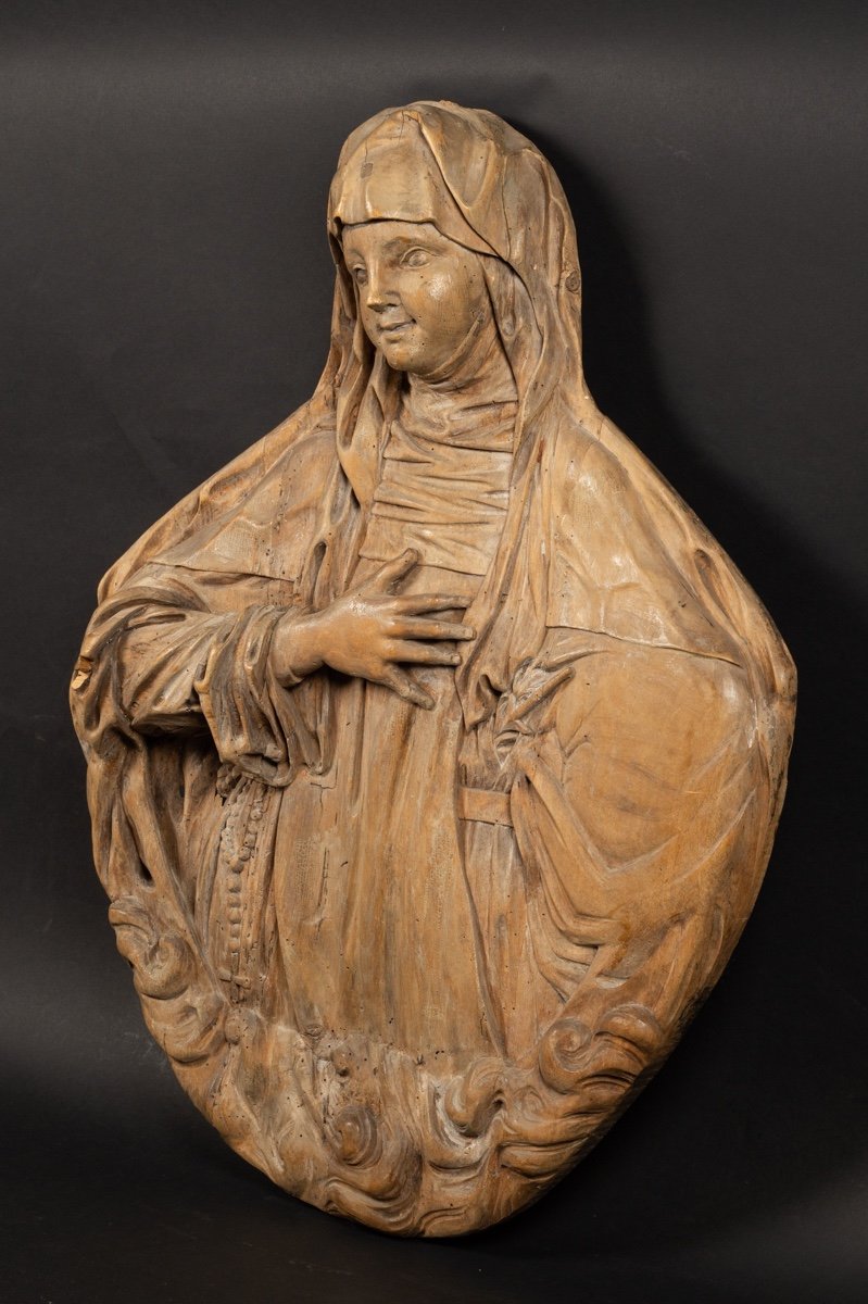 Proantic: Bas-relief - Vierge, Bois, Baroque, XVIIe - XVIIIe Siècle.