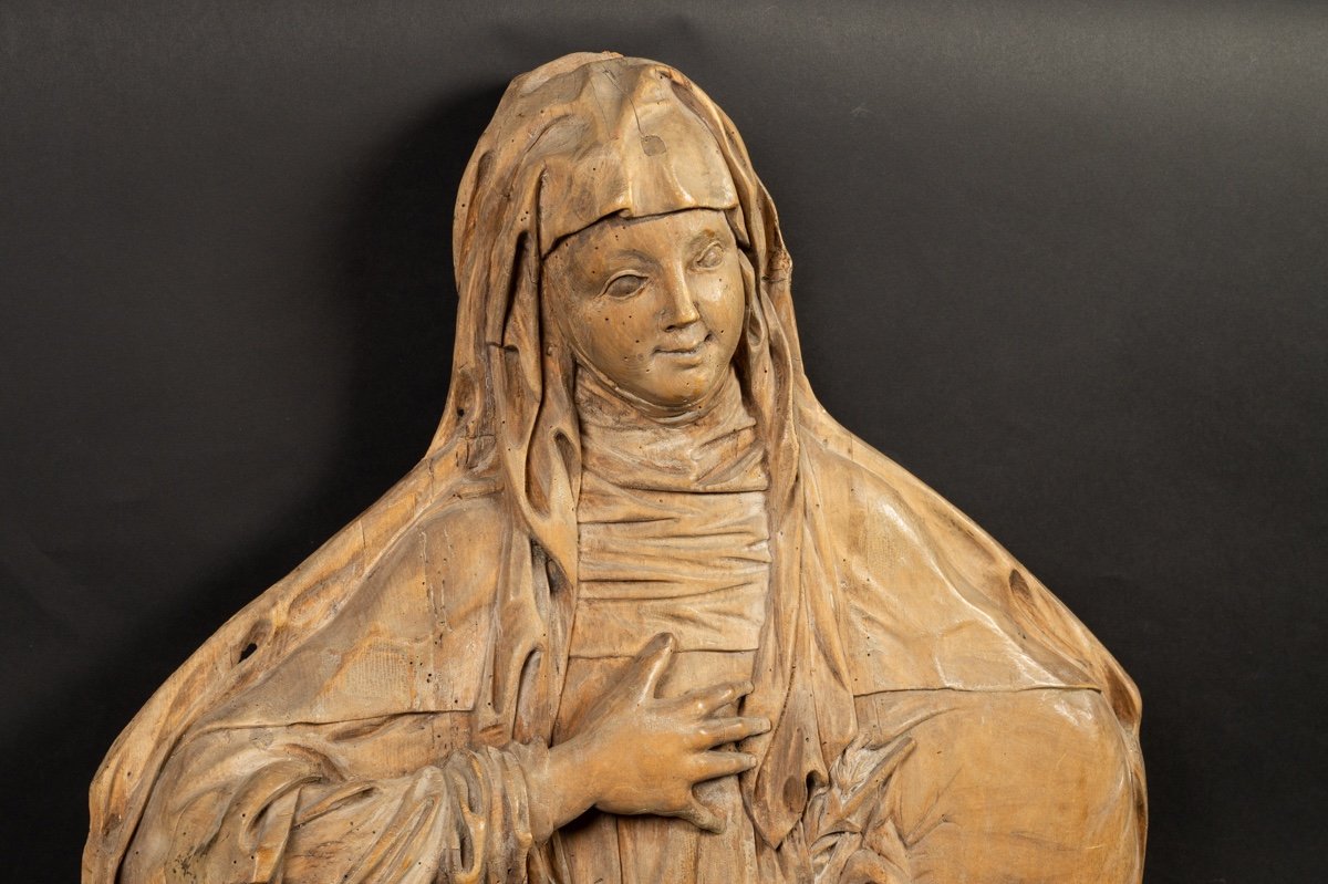 Proantic: Bas-relief - Vierge, Bois, Baroque, XVIIe - XVIIIe Siècle.