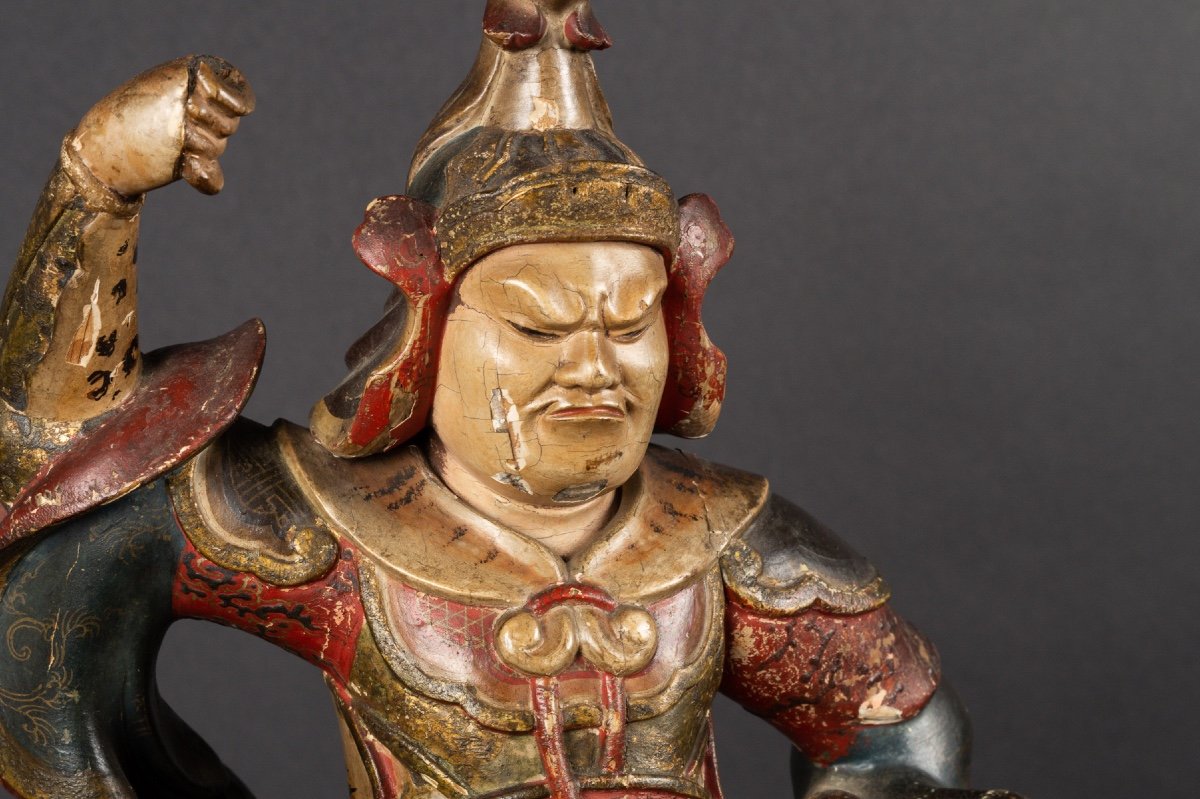 Proantic: Zōchōten (Virudhaka) - Roi céleste, bois polychrome, Japon,