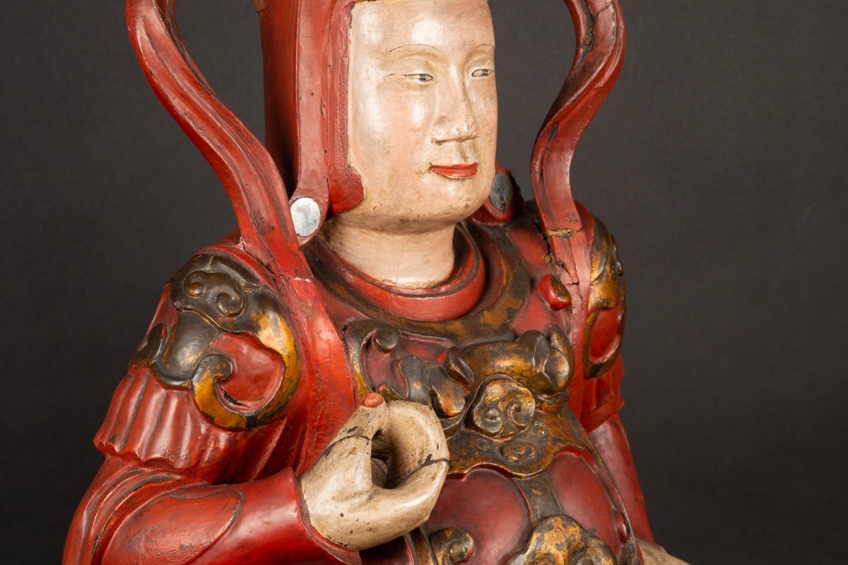 Proantic: Virudhaka - Heavenly King, Polychrome Wood, China / Vietnam,
