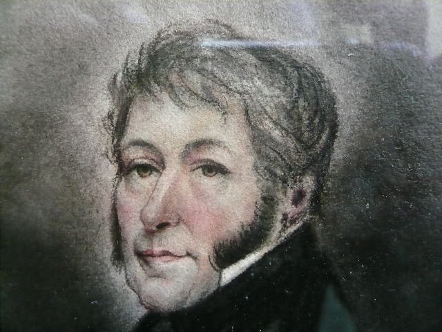 Proantic: Watercolor Drawing: Portrait Of A Louis Philippe Period Doct