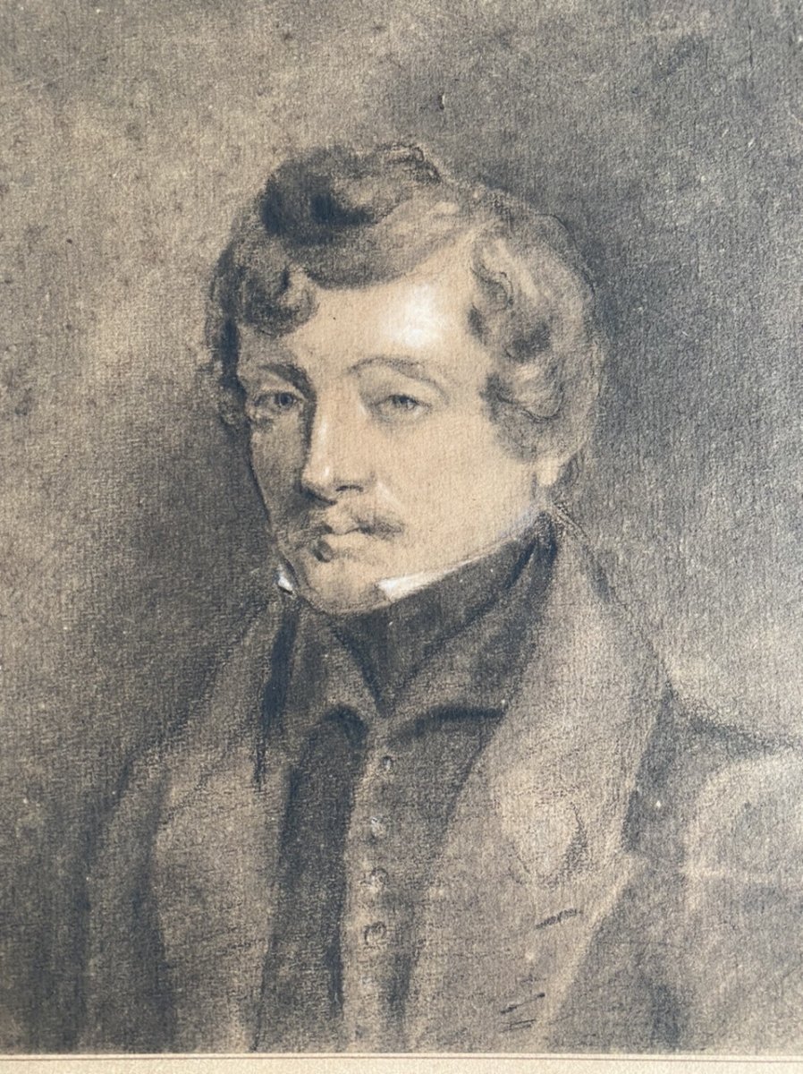 Proantic: Portrait Of Casimir Delavigne By Eugène Deveria