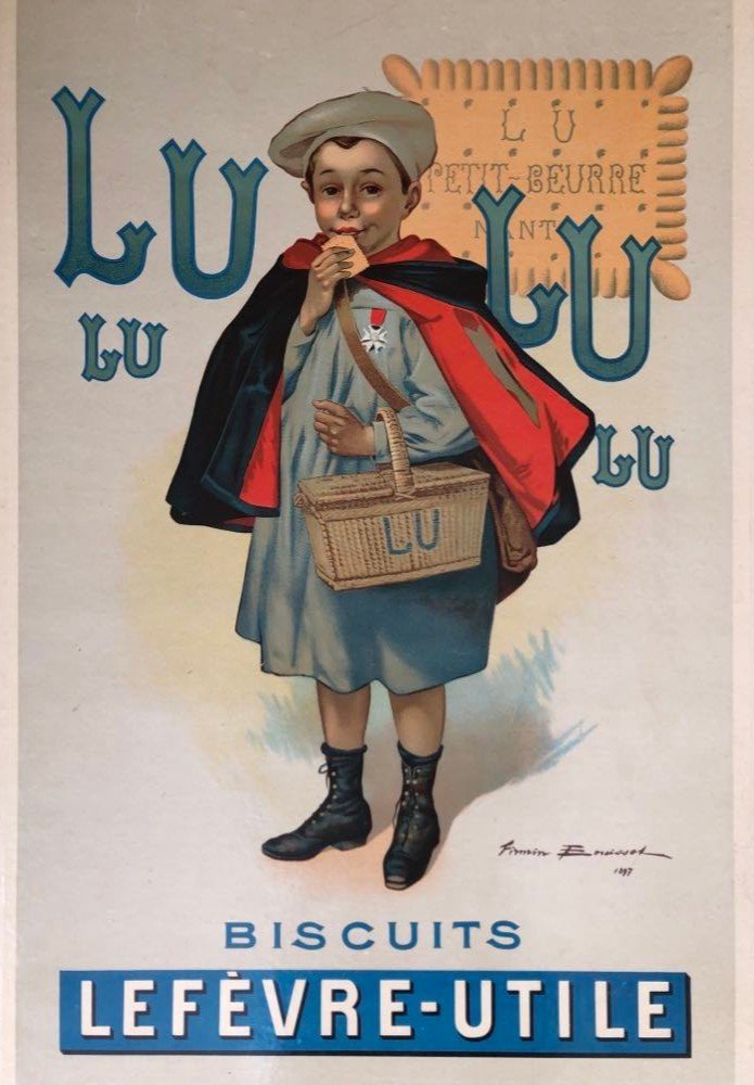 Proantic: Carton Publicitaire Original : Lu 1897 Biscuits Lefevre Util