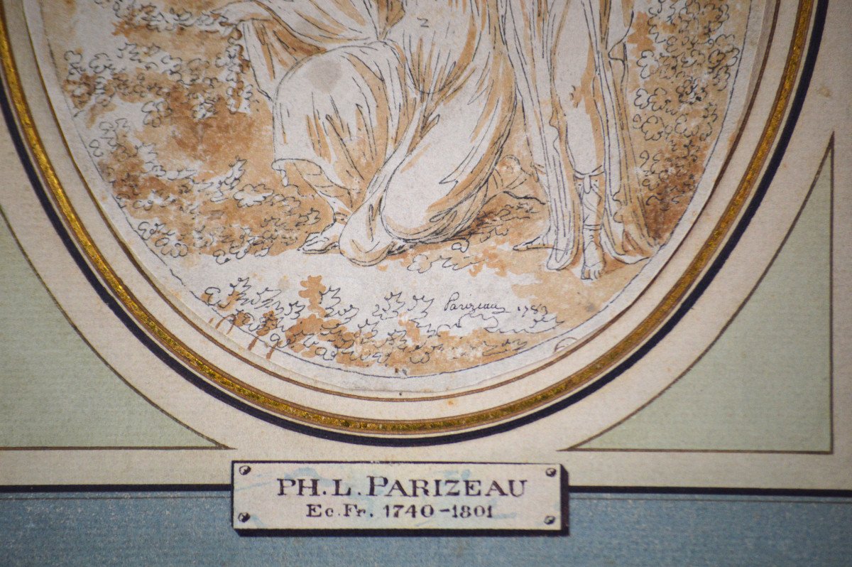 Proantic: Philippe-louis Parizeau 1740-1801. “two Women With A Putti