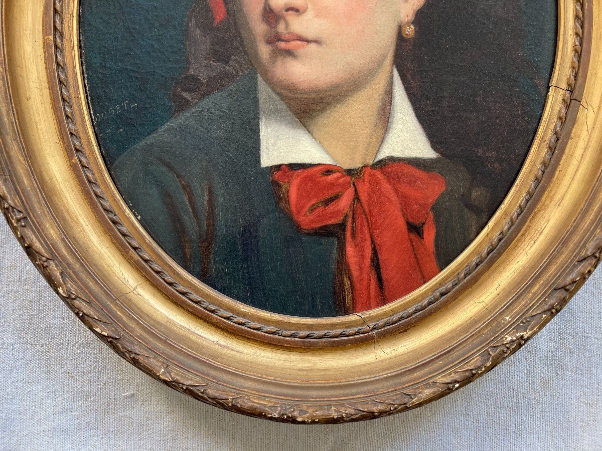 Proantic: Jean-louis Loubet (1841-1903). Portrait Of A Young Woman, 18