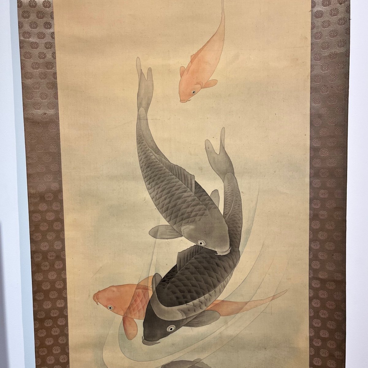Proantic: Kakejiku Peinture Japonaise Carpes Koi - Japon