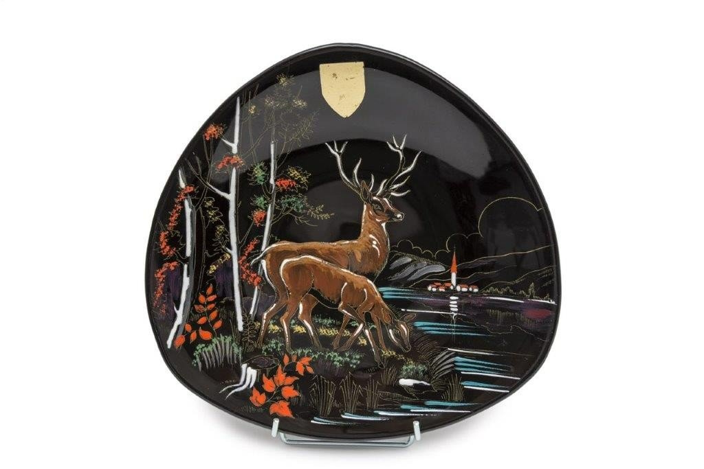 Proantic: Pair Of Ceramic And Enamel Plates From Longwy, France, 20th