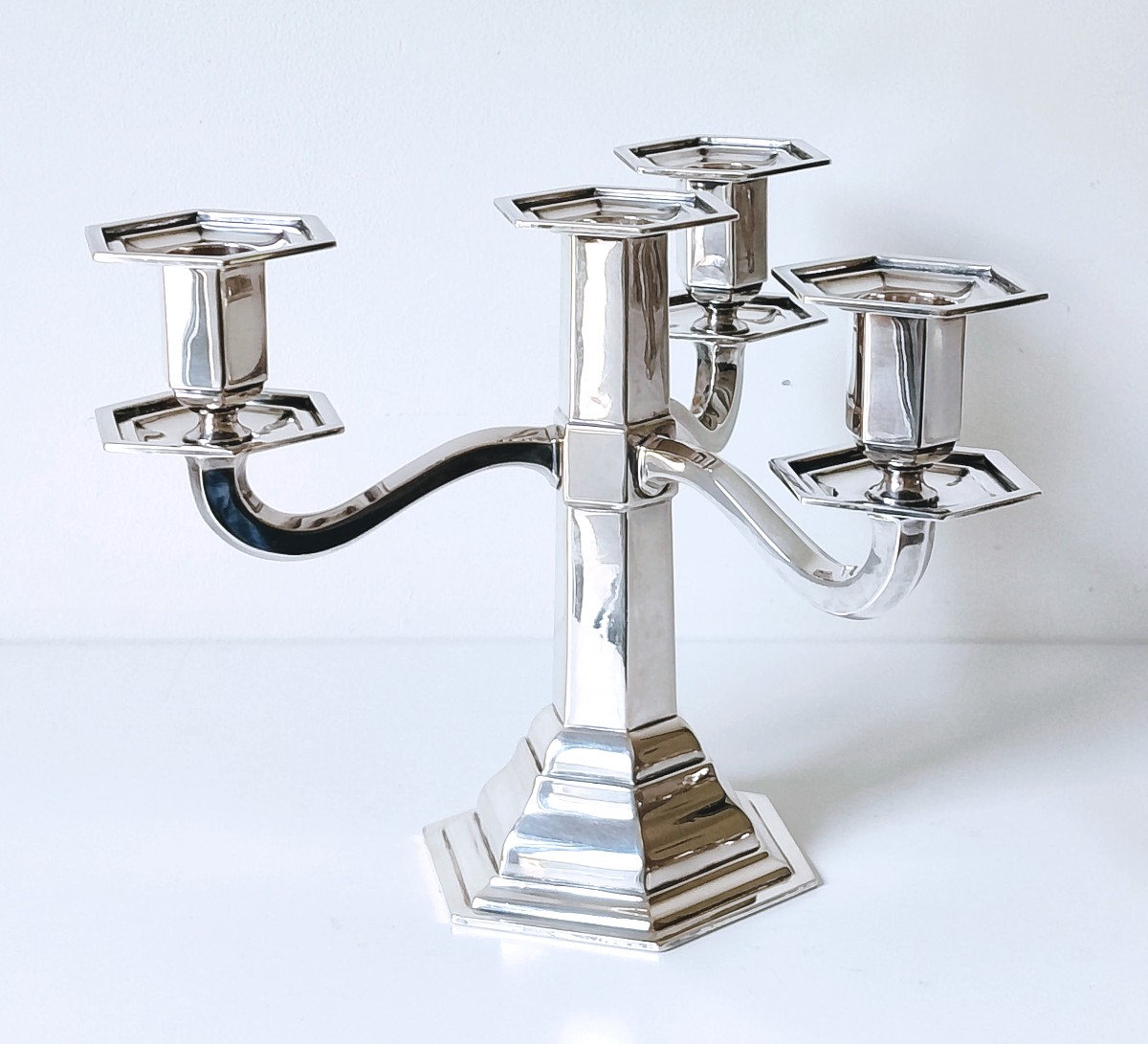 Proantic: A Pair Of Wolfers Solid Silver Art Deco Candelabras