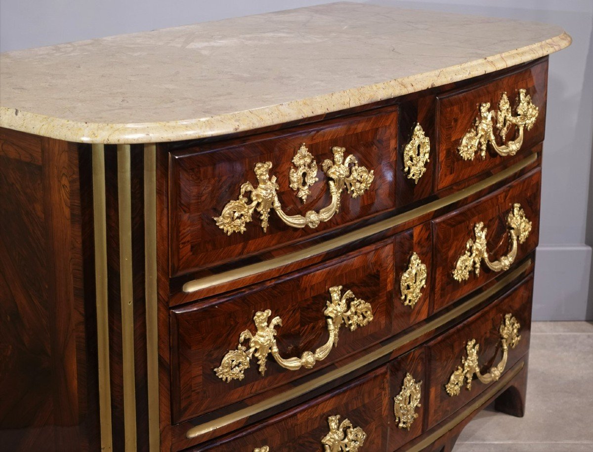 Proantic: Louis XIV Chest Of Drawers In Rosewood Veneer, Early 18th Ce