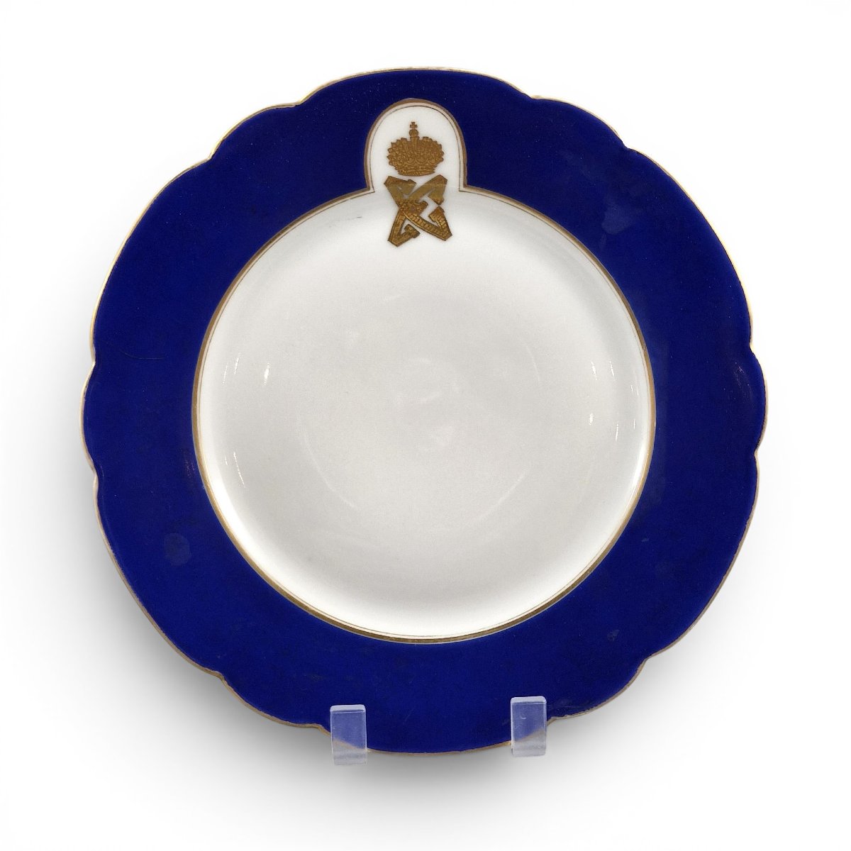 Proantic: Romanov Blue Wedding Service Plate, Imperial Russian Porcela