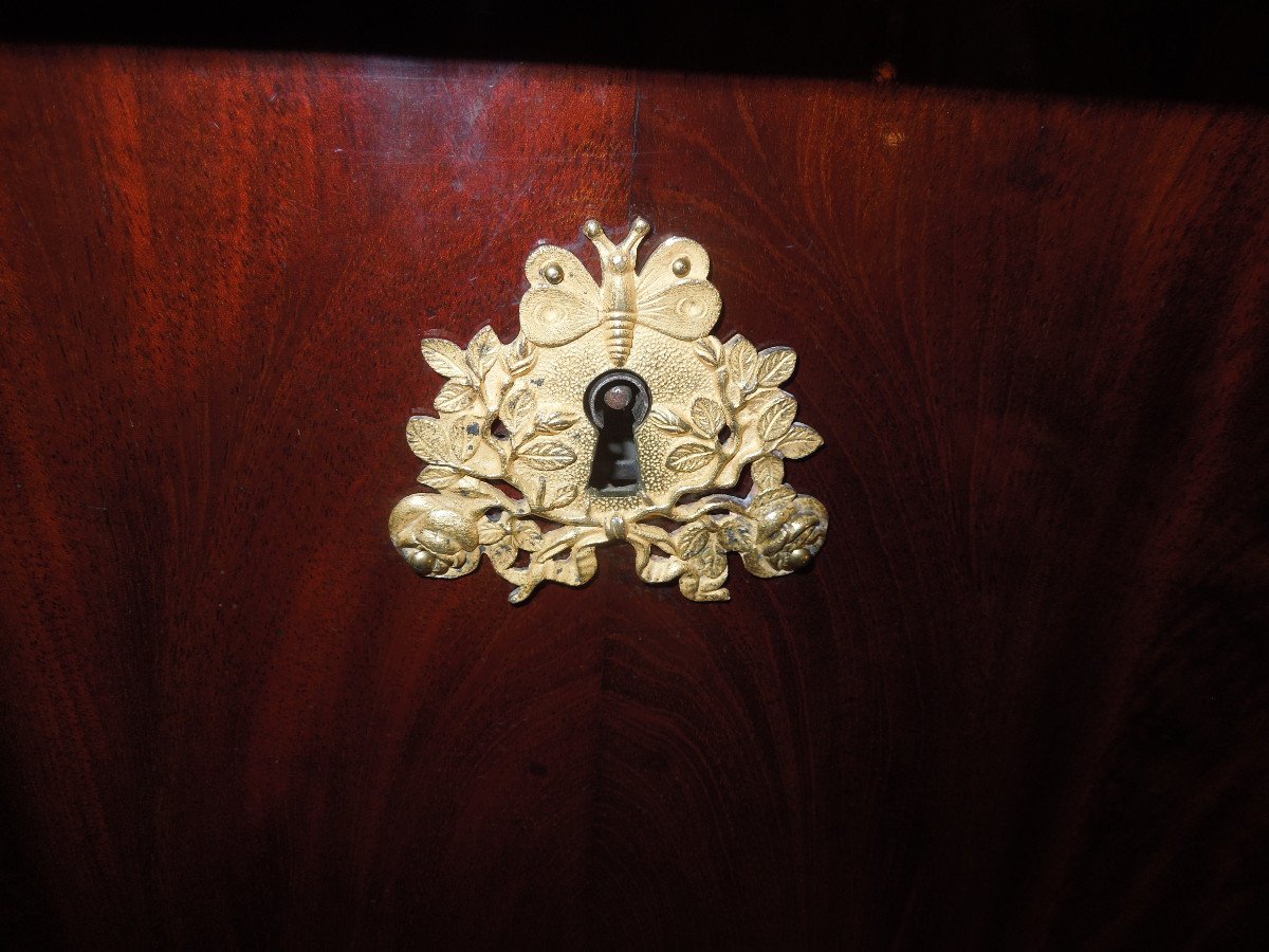 Secretary With Mahogany Flap And Mahogany Veneer Empire Period