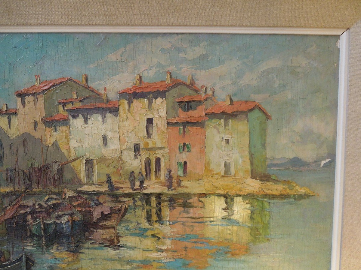 Proantic: Martigues Oil On Panel Signed By Zicca XX Eme