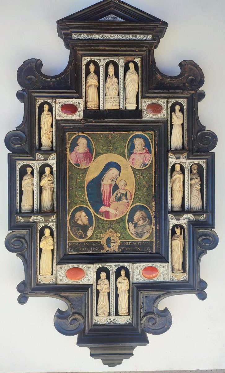 Proantic: Sienese Altar Depicting The Descent Between Pope Alexander