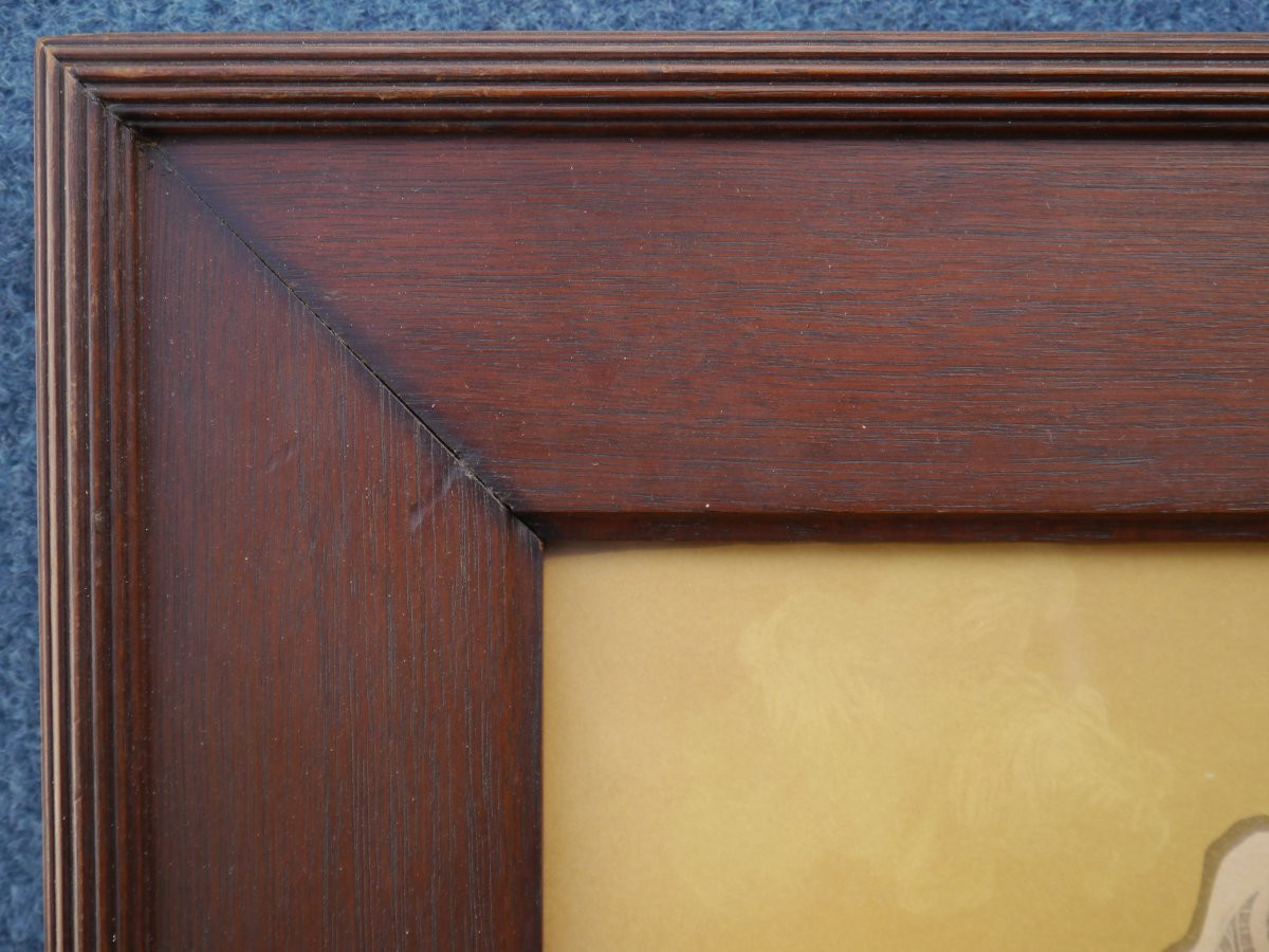 Proantic: 1900 Stained Fruitwood Frame With Paul Berthon Lithograph (a