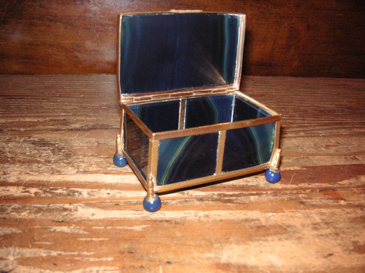 Proantic: Blue Agate And Pomponne Box