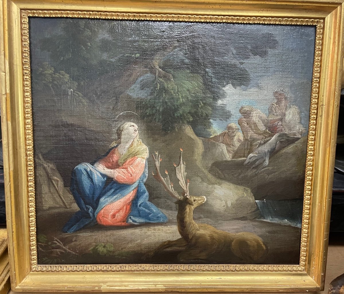 Proantic: Sainte Catherine De Suède. Ecole Espagnole Du XVIIIe Siècl