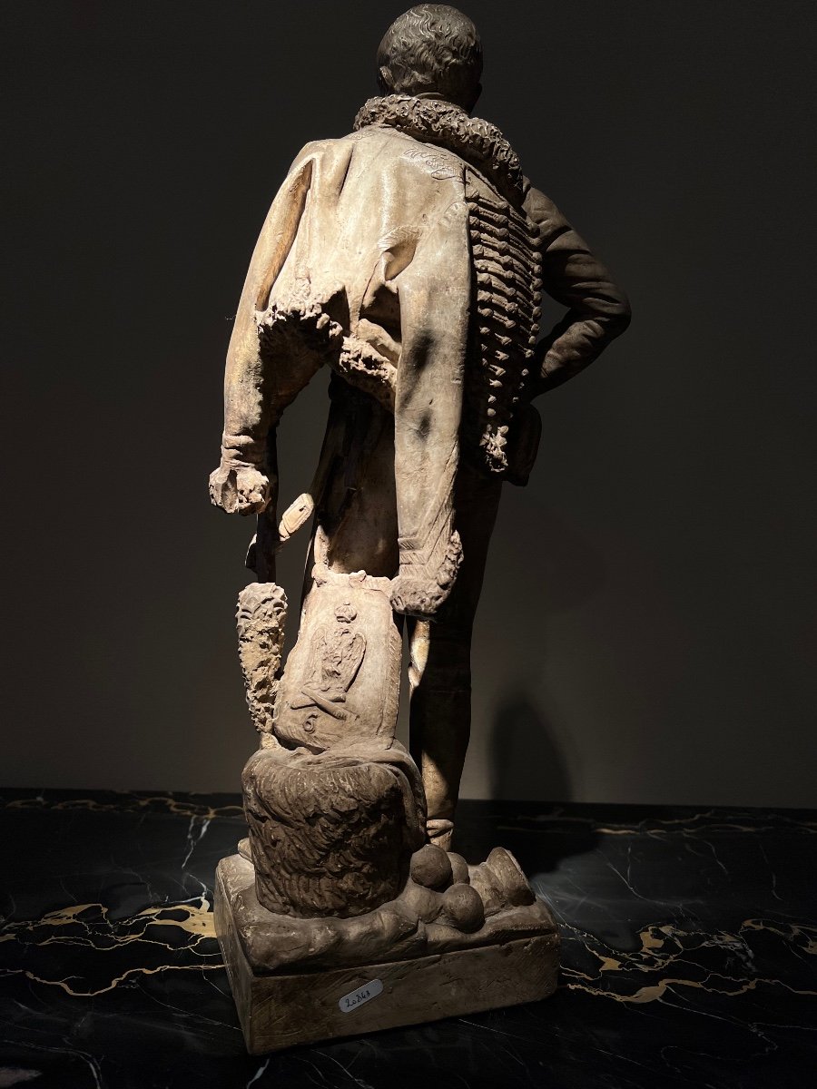 Proantic: Victor Vilain, Full Length Portrait Of Darcel In Gunner's Un