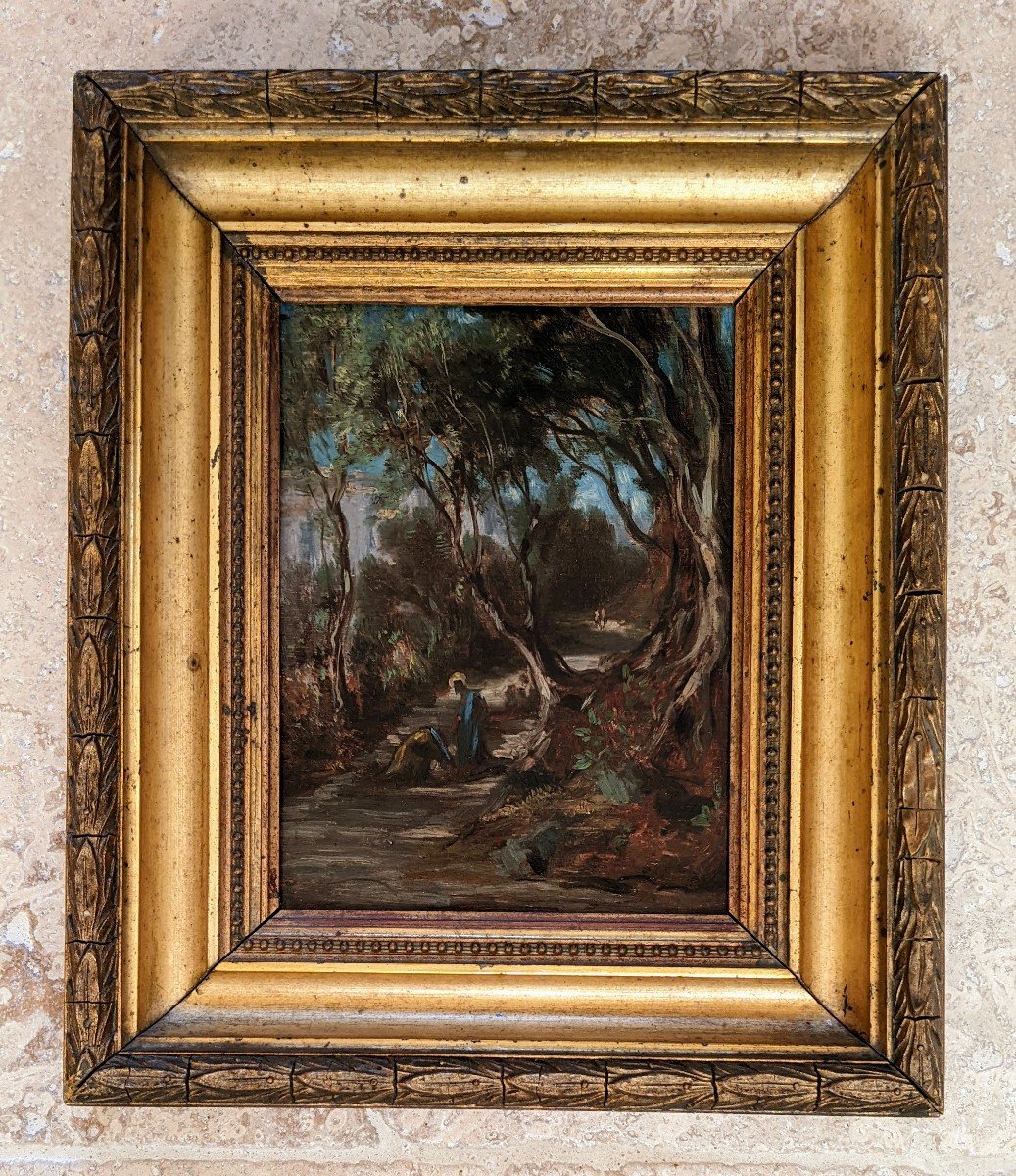 Figures On A Path. Attributed To Lecointe