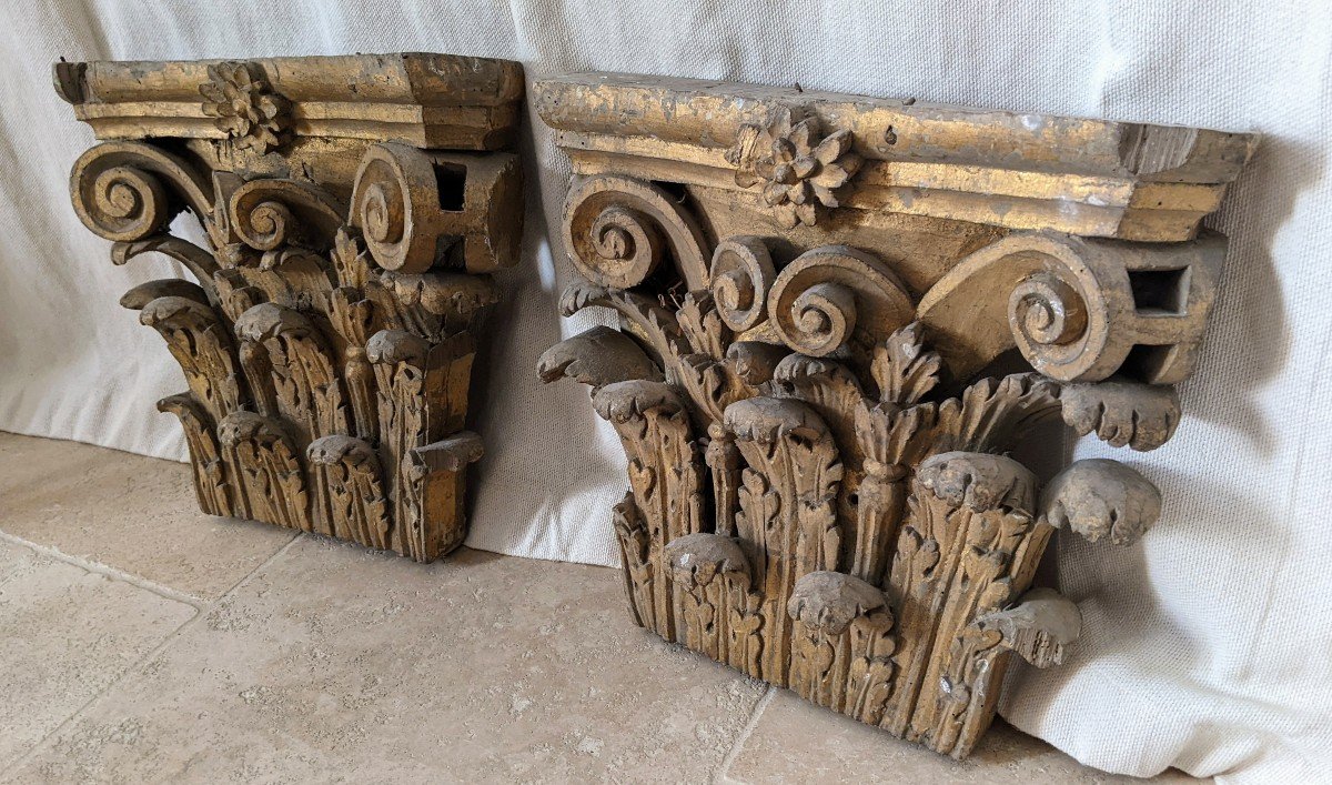 Proantic: 2 Corinthian Pilaster Capitals