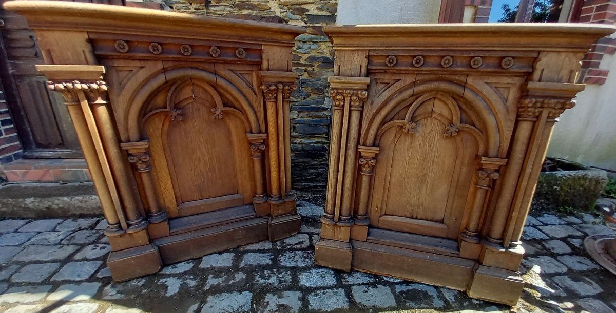 Proantic: Pair Of Neo-gothic Boisserie Panels