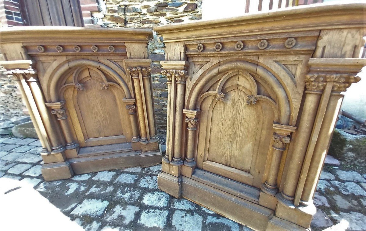 Proantic: Pair Of Neo-gothic Boisserie Panels