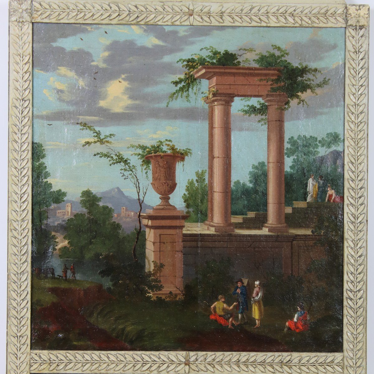 Grand Miroir Néoclassique Italien De La Fin Du XVIIIe Siècle Avec T