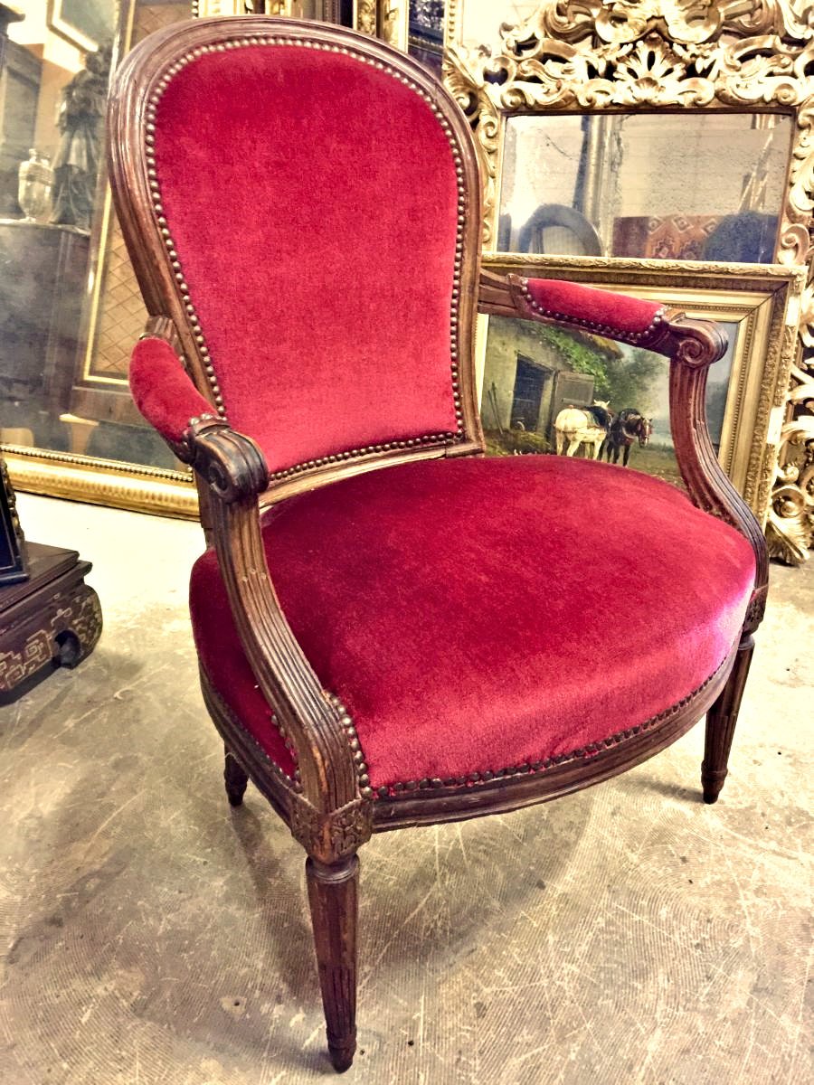 Proantic: Fauteuil Louis XVI C. 1775. Estampillee Martin Nicolas De