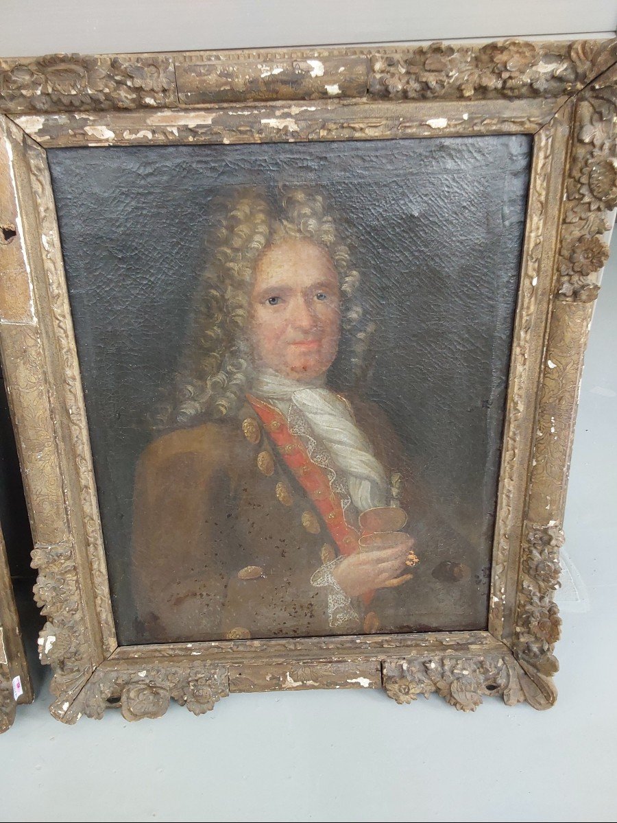 Proantic: Paire De Portraits Epoque Louis 14 Debut XVIII Eme Siecle