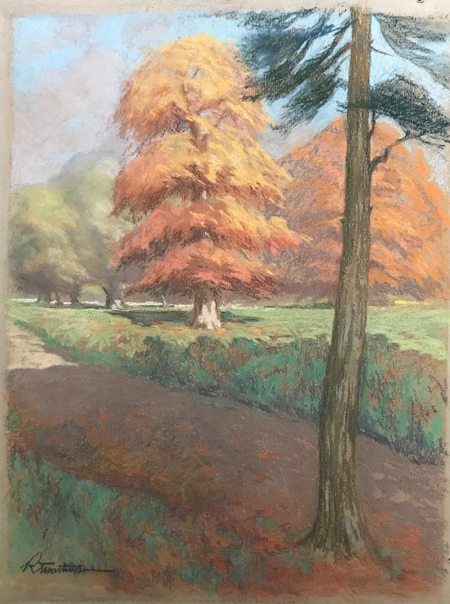 Proantic: Raymond Martinez: A Wooded Path, Pastel, Drawing